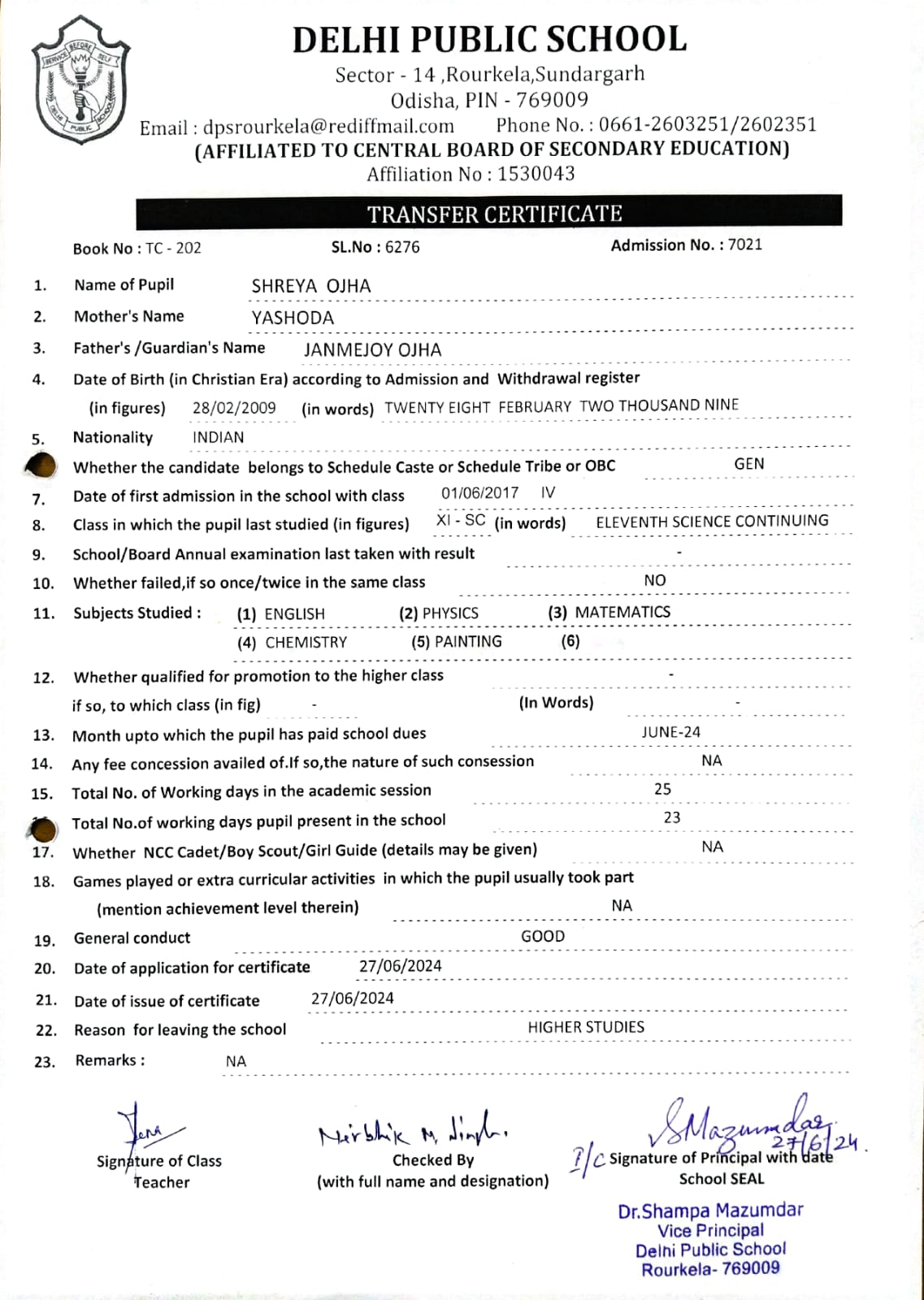 Delhi Public School,Sector-14,Rourkela,Odisha-769009